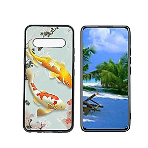HEOLCULWO Compatible with LG V60 ThinQ 5G Phone Case, Japanese-Style-Koi-Fish-5 Case Silicone Protective for Teen Girl Boy Case for LG V60 ThinQ 5G