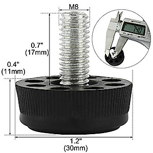 uxcell Furniture 8 Holes Adjustable Leveling Feet M8 x 17mm Thread 25pcs