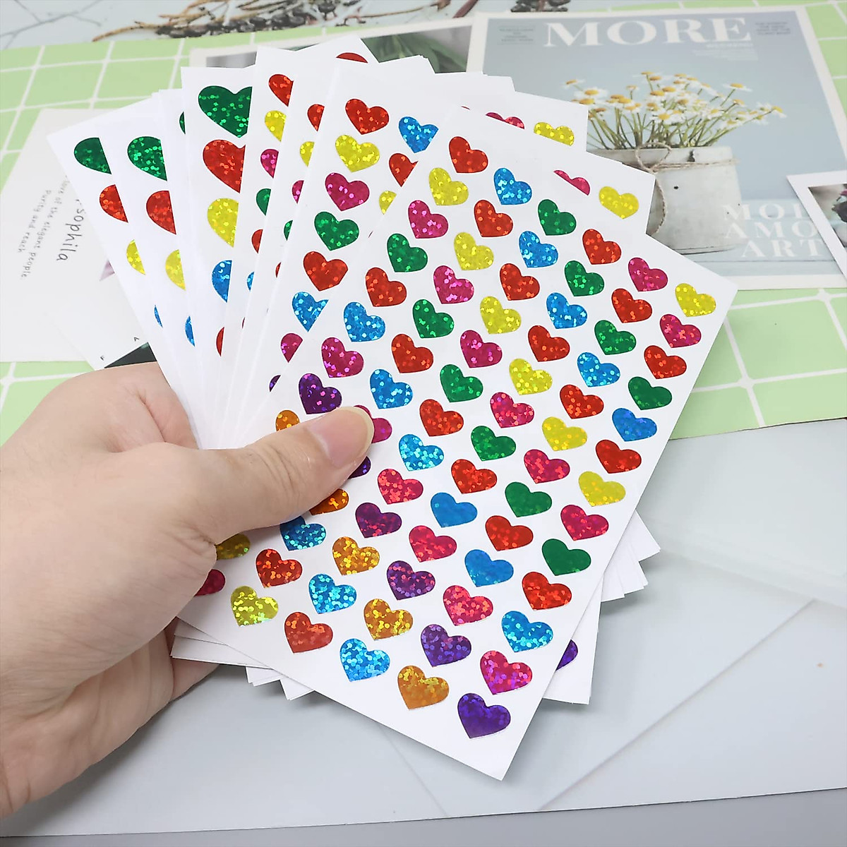 HONBAY 3 Rolls of Colorful Cute Cartoon Eye Nose Mouth Decal Stickers Label for Coloring Book, Notebook, Bottles, Laptops, etc