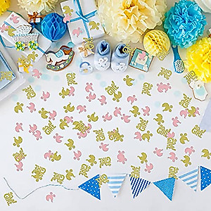 Baby Carriage Confetti，Gender Reveal Party Table Decorations, It's a Girl Confetti for Baby Shower Party - Pink & Gold Glitter