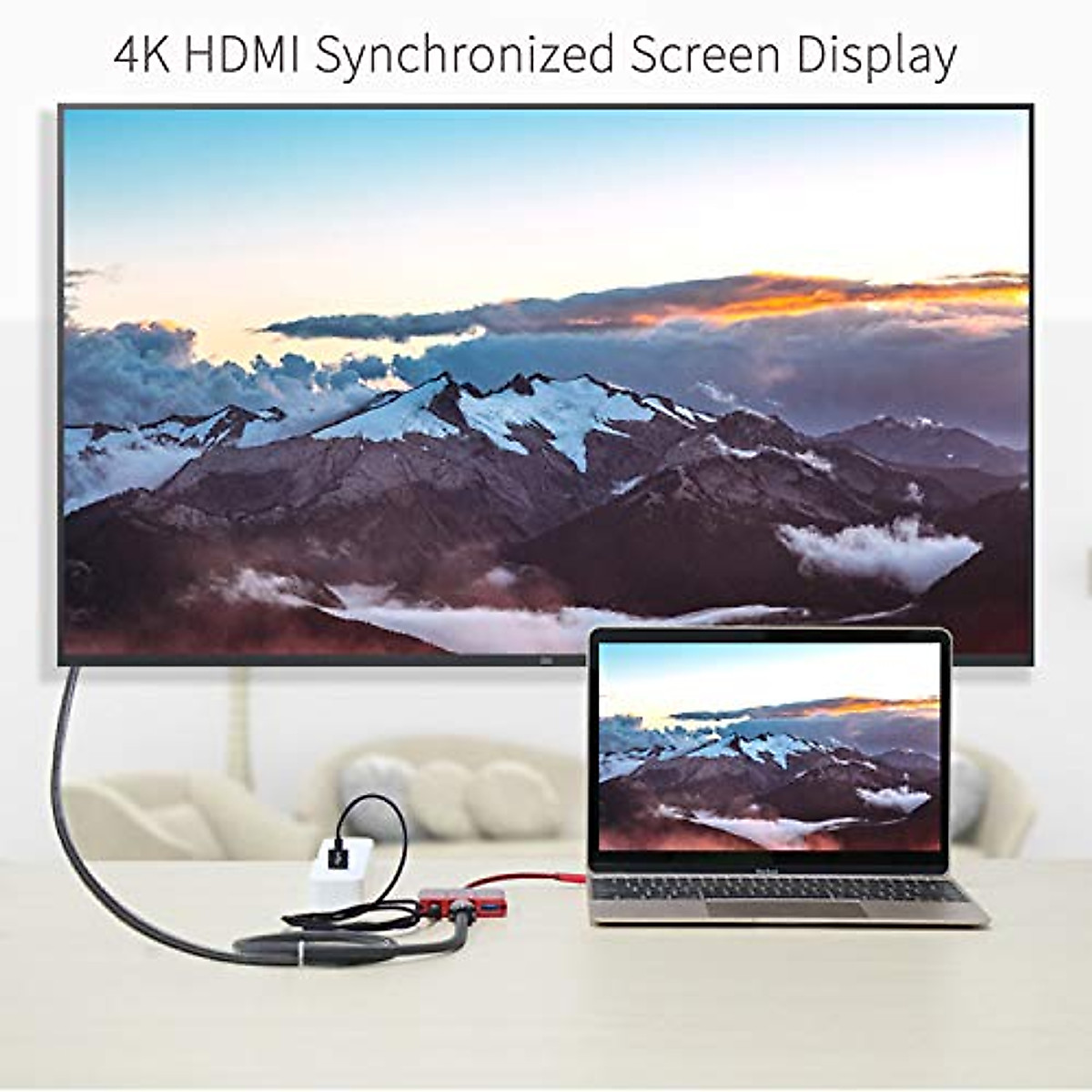 USB C 5 in 1 Adapter, YMY USB Type-C Hub to 4K HDMI, USB3.0 and USB C PD Charging Compatible for Apple MacBook Pro, Dell XPS,Chromebook Pixel, Lumia950 (5-in-1, Black)