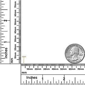 AVORA 14K Yellow Gold Simulated Diamond CZ Heart Nose Ring Body Jewelry (22 Gauge)