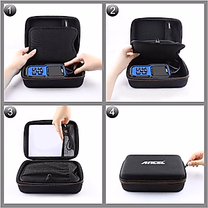 ANCEL Case for OBD2 Scanner, Protective and Storage Box (L) for All Innova and ANCEL Products Black