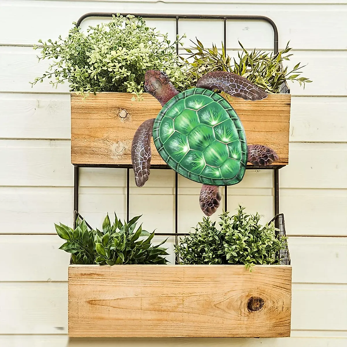 Surakey Metal Sea Turtle Wall Decor Sea Turtle Wall Art Decor Hanging Animal Ornament for Home Bedroom Living Room Office Garden Fences Aquarium Ocean Wall Decoration (Green)