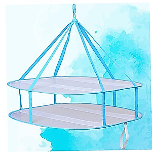 Alipis 3pcs 2 Hanging Flat Clothes Rack Collapsible Clothes Drying Rack mesh Laundry Drying Basket Collapsible Laundry Drying Rack Collapsible Drying Rack for Clothes Collapsible Hangers