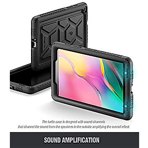Poetic Turtleskin Heavy Duty Case Designed for Galaxy Tab A 8.0 Inch 2019 Without S Pen (SM-T290/SM-T295), Rugged Shockproof Drop Protection Kids Friendly Protective Silicone Cover Case, Black