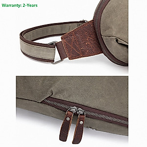 AOTIAN Unisex Sling Backpack Waxed Canvas Crossbody Bag 10 Liters, Army Green