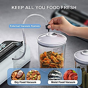Magic Seal MS175 Vacuum Sealer Machine for Food Preservation, Nozzle Type, Compatible with Smooth Flat Bags or Mylar Bags, Extra-Wide Bar, Adjustable Vacuum and Sealing Time, Automatic and Manual Mode