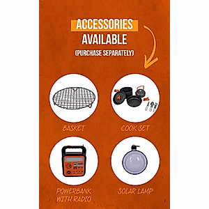 Drifters Portable Thermo-Electric Camp Stove for Wood, Pellet, Charcoal Cooking with Built-In Electricity Generator, 6000 mAH Battery and USB Plugs