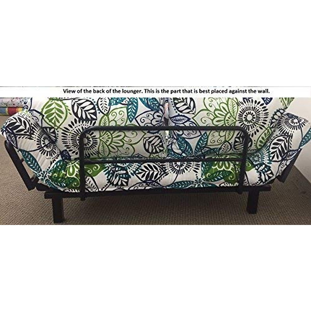 Best Futon Lounger Sit Lounge Sleep Smaller Size Furniture is Perfect for College Dorm Bedroom Studio Apartment Guest Room Covered Patio Porch . KEY KITTY Key Chain INCLUDED ( Posh Blue)