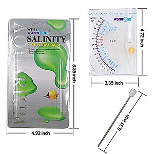 Abnaok Salinity Tester, Sea Specific Gravity Test for Fish Tank Pond Water Saltwater Freshwater, Accurate Automatic Hydrometer