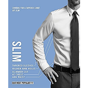 Tommy Hilfiger Men's Dress Shirt Slim Fit Non Iron Solid, Frosted Lilac, 17" Neck 32"-33" Sleeve