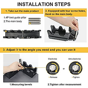 2-in-1 Mitre Measuring Cutting Tool 85°-180° Miter Angle Cutting Tool Miter Saw Protractor Measuring and Sawing Mitre Angles Cutting Tool for Woodworking Home Installation