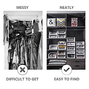 PTBSZCWY Closet Organizers and Storage Shelves, Stackable Storage Bins, Plastic Clothes Organizer, Stackable Drawers for Clothes (White, 5.5 Tall)