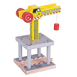 Bigjigs Rail Magnetic Big Yellow Crane - Other Major Wooden Rail Brands are Compatible