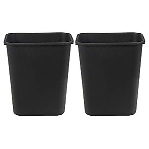 AmazonCommercial 7 Gallon Commercial Office Wastebasket, Black, 2-Pack
