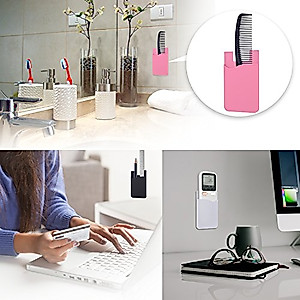 Phone Card Holder, Pofesun Silicone Adhesive Stick-on ID Credit Card Wallet Phone Case Pouch Sleeve Pocket Compatible for iPhone/Android/Samsung Galaxy and Smartphones - 3 Pack(Black, White, Pink)