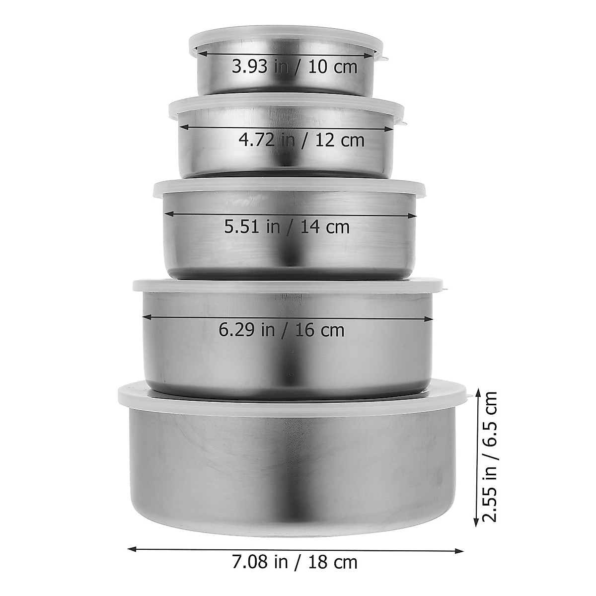 UPKOCH Snack Set Containers Pasta Containers 5pcs Box Food Prep Containers Travel Stainless Steel Bowls Home Accessories Round Crisper Sealing Bowls 5 Piece Set Lunch Box