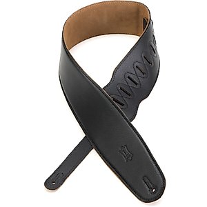 Levy's Leathers M4GF-BLK 3.5" Garment Leather Bass Guitar Strap , Black