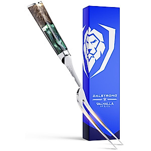 DALSTRONG Meat Fork - 7.7 inch - Valhalla Series - 9CR18MOV High Carbon Steel BBQ - Professional Barbecue Carving Fork Gift - Celestial Resin & Wood Handle - Kitchen Utensils - Two Pronged Fork