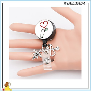 FEELMEM PA Medical Stethoscope Retractable Badge Holder Reel Clip Physician Assistant Gift Medical Student Gift Nurse Gift