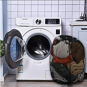 Mesh Laundry Bag - With Drawstring Closure 31×24 Inch Large Laundry Bag Ideal Machine Washable Mesh Laundry Bag for Factories,College,Dorm and Apartment Dwellers (Black,2Pcs)