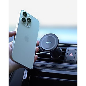 [2024 Newest Upgraded] for MagSafe Car Vent Mount HTU [Best Magnets] Car Phone Holders for iPhone, Hook Handsfree 360° Rotation Magnetic Phone Holder Car for iPhone 15 14 13 12 Pro Max Plus Mini,Black