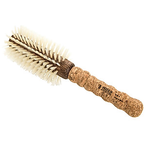 Ibiza Hair Boar Bristle Round Brush (B4-65mm) | Blonde Bristles & Cork Handle | Ideal for Color Treated Tresses | Crown Volume | Adds Shine & Texture for Medium to Long Styles