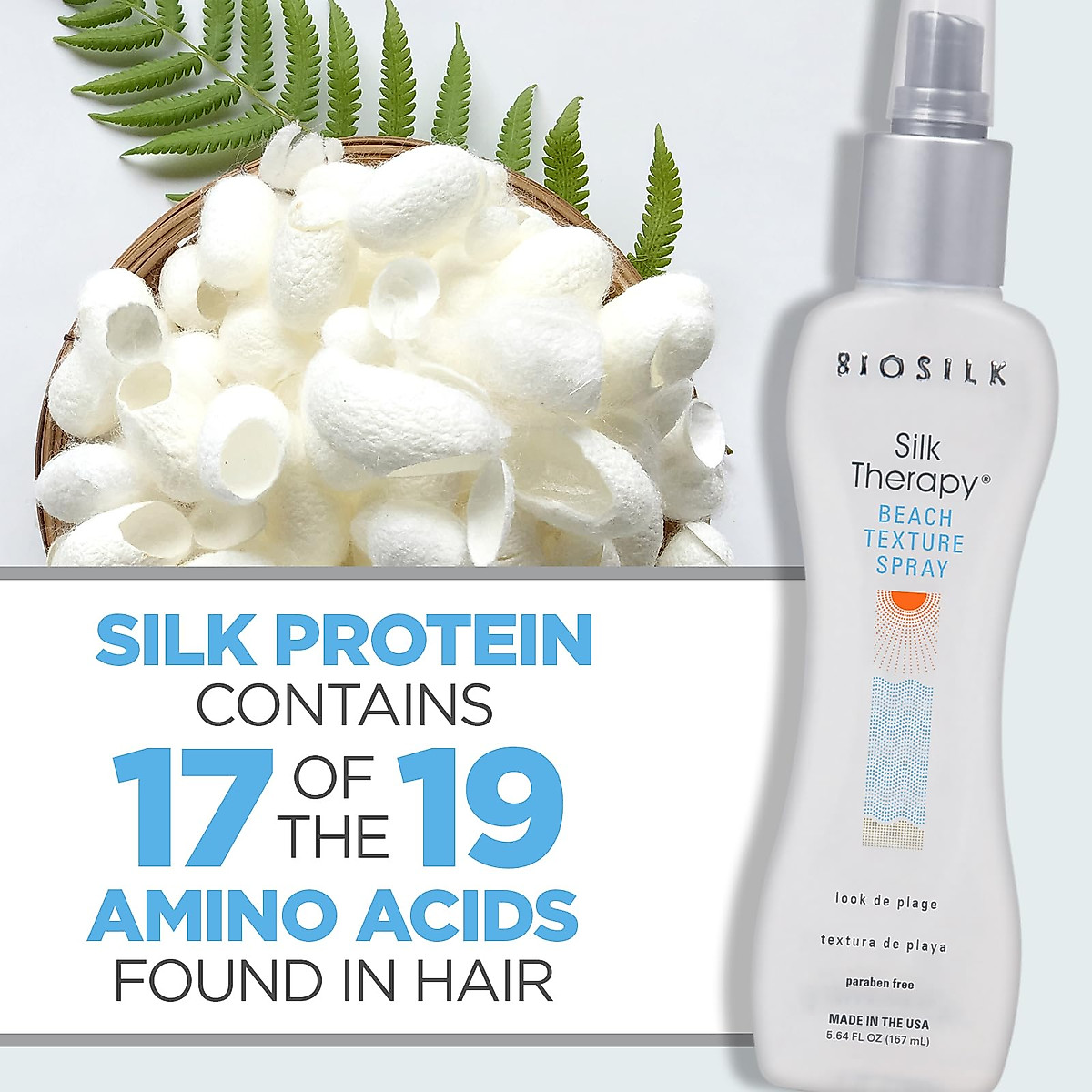 BioSilk Beach Texture, Styling Salt Spray for Natural Waves & Texture, Sulfate, Paraben, & Cruelty-Free, 5.64 oz