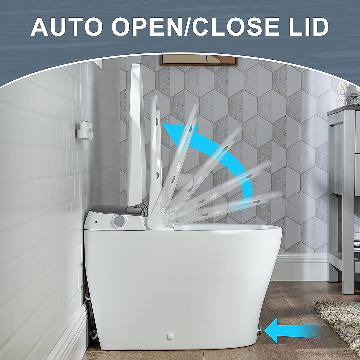 Casta Diva Smart Toilet with Tank and Bidet Built-in Quiet Powerful Auto Flushing Auto Open/Close 1.06GPF Toilets for Bathrooms with Low Water Pressure