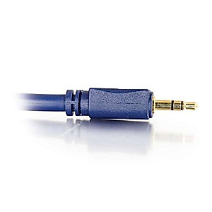 C2G 40600 Velocity 3.5mm M/M Stereo Audio Cable, Aux Cable, Blue (1.5 Feet, 0.45 Meters)