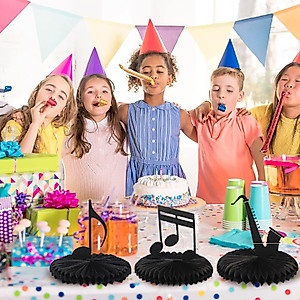 12 Pcs Music Notes Honeycomb Centerpieces Music Party Decoration Music Party Supplies Retro Table Decor Kids' Party Centerpieces Music Notes Silhouette Table Toppers for Baby Shower Theme Birthday