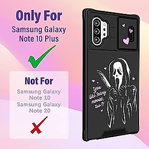 oqpa for Samsung Galaxy Note 10 Plus Phone Case Cute Cartoon Case for Galaxy Note 10 Plus for Women Girly Kawaii Funny Cover with Camera Cover+Ring Holder for Note 10+ Plus, Heart Skull