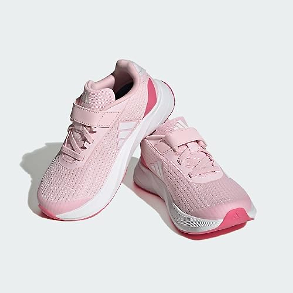 adidas Duramo SL Elastic Lace Sneaker, Clear Pink/White/Pink Fusion, 2 US Unisex Little Kid