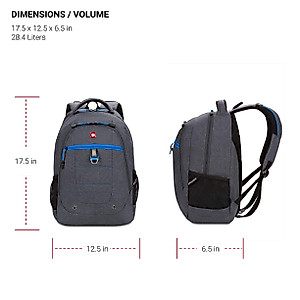 SwissGear 5918 Laptop Backpack, Grey, 17.75-Inch