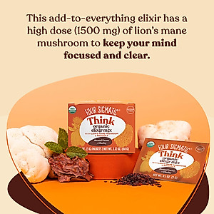 Four Sigmatic Lion's Mane Mushroom Elixir | Coffee Alternative with Organic Lion's Mane Mushroom Powder, Rhodiola & Rose Hips | Immune & Memory Support | Paleo | Pack of 20