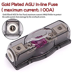 0 Gauge Audio Amplifier Installation Wiring Systems KIT,Make Connections and Brings Power to Your Radio,Subwoofers and Speakers