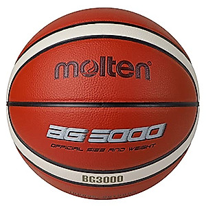 Molten BG3000 Basketball, Indoor/Outdoor, Synthetic Leather, Size 6, Orange/Ivory, Suitable for Boys Age 12, 13, 14 and Girls Age 14 & Adult