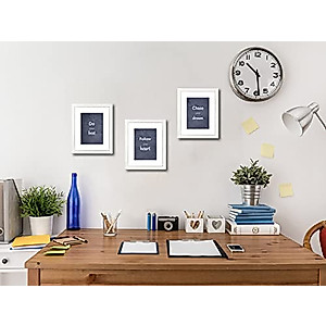 DEKWINN 8x10 Picture Frame Set of 3 with Real Glass for Pictures 5x7 with Mat or 8x10 Without Mat, Wall Mounting or Tabletop display Photo Frames in White