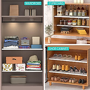GNEOUS Greal Adjustable Closet Shelves Heavy Duty Wardrobe Organizer Expandable Storage Shelves Rack Closet Dividers Separators for Kitchen Bathroom Bedroom Garage, 19.67" Width Max