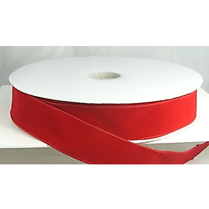 Premium Ribbon INC Wired Traditional Red Velvet Christmas Ribbon 1 1/2'' #9 - 50 Yards (WirRed9-50)