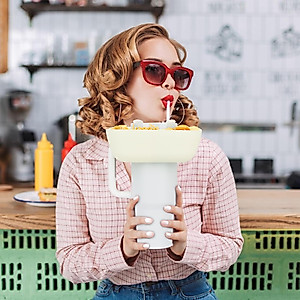 HUIJUTCHEN Snack Bowl for Stanley Cup 40 Oz, Reusable Snack Tray with Lid for Stanley Tumbler with Handle, Silicone Snack Accessories, Snack Storage Containers