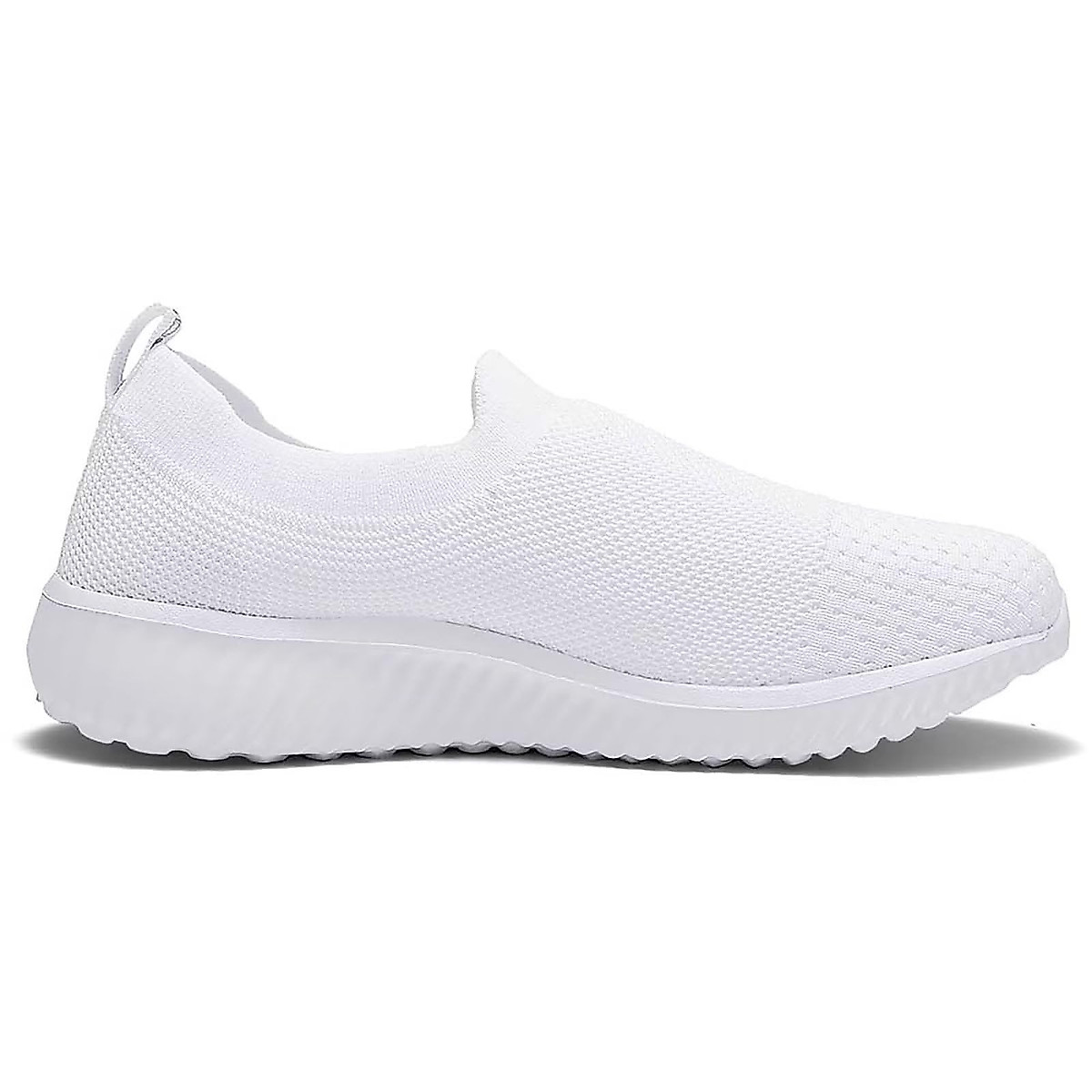 LANCROP Women's Walking Nurse Shoes - Mesh Slip on Comfortable Sneakers 8 US, Label 38.5 All White