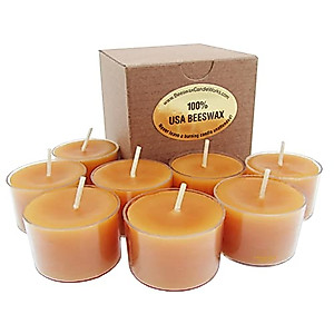 Beeswax Candle Works, 8-Hour Tea Lights (Pack of 18) 100% USA Beeswax