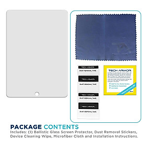 Tech Armor Ballistic Glass Screen Protector Designed for Apple iPad Air, Air 2 and iPad 9.7 Inch (2017) 1 Pack