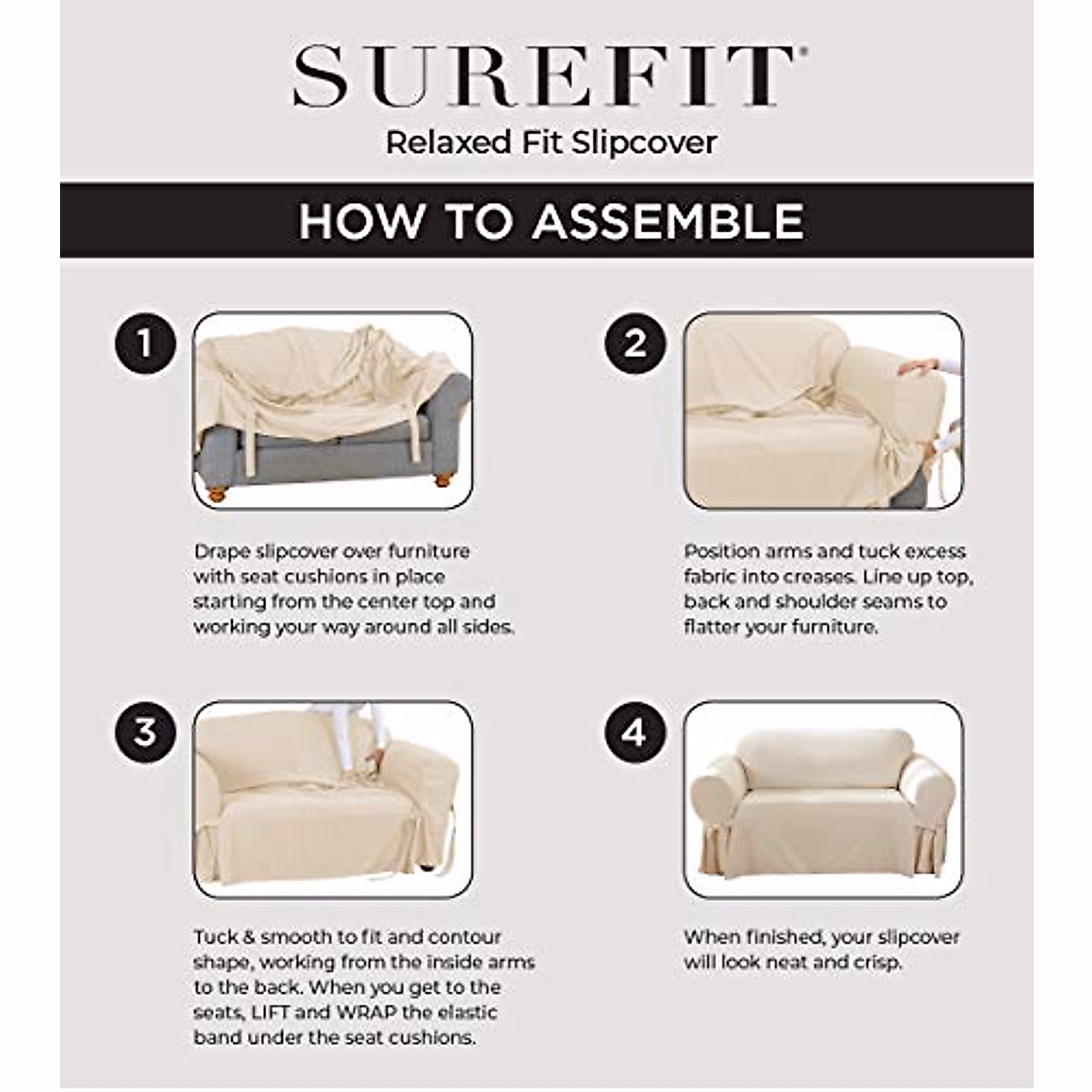 SureFit Matelassé Damask One Piece Loveseat Slipcover, Furniture Cover, Damask Pattern, Relaxed Fit, Machine Washable