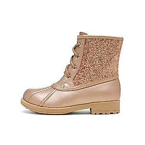 DREAM PAIRS Girls Side Zipper Glitter Ankle Boots KBO212 Rose/Gold Size 2 Little Kid