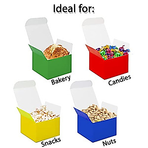 Brick Party Favor Boxes - Building Block Party Supplies - 12 Cardboard Brick Paper Box - Colored Block Gift Goodie Candy Treat Box/Party box for Block Themed Birthday Party/ Baby Shower Block party