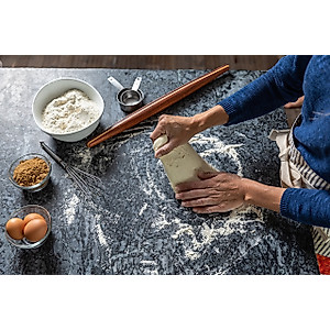 Earlywood French Rolling Pin - Tapered Wooden Rolling Pin for Baking Pizza, Pastry Dough or Pasta - Hard Wood Roller Baking Pin Made in USA, By Earlywood -Jatoba, Maple, Mexican Ebony,Multicolor