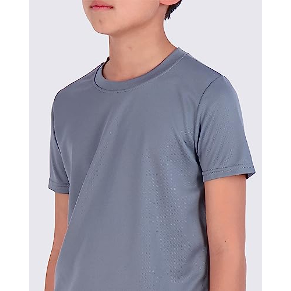 Real Essentials 5 Pack: Boys Mesh Short Sleeve Shirts Crew Neck Tshirt Tops Tees Youth Teen Active Wear Athletic Quick Dry Basketball Gym Sport Undershirt Soccer Top -Set 11,XL 16-18